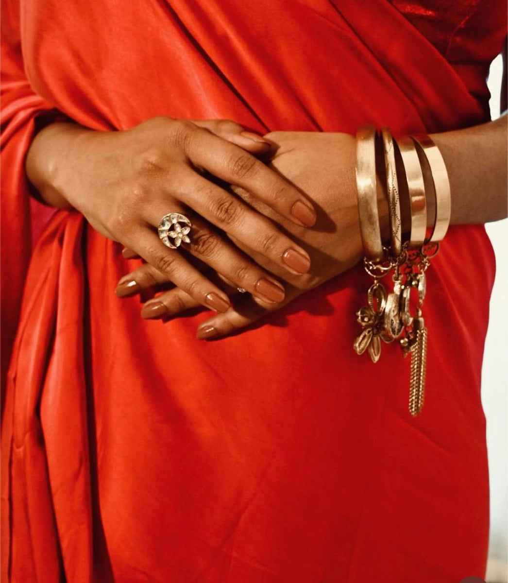 Gold Flat Bangle Charm Stack – Shop Ritika Sachdeva